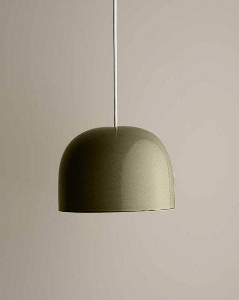 Large Ceramic Pendant Bell Light / Olive | Pendants | navi By Centre